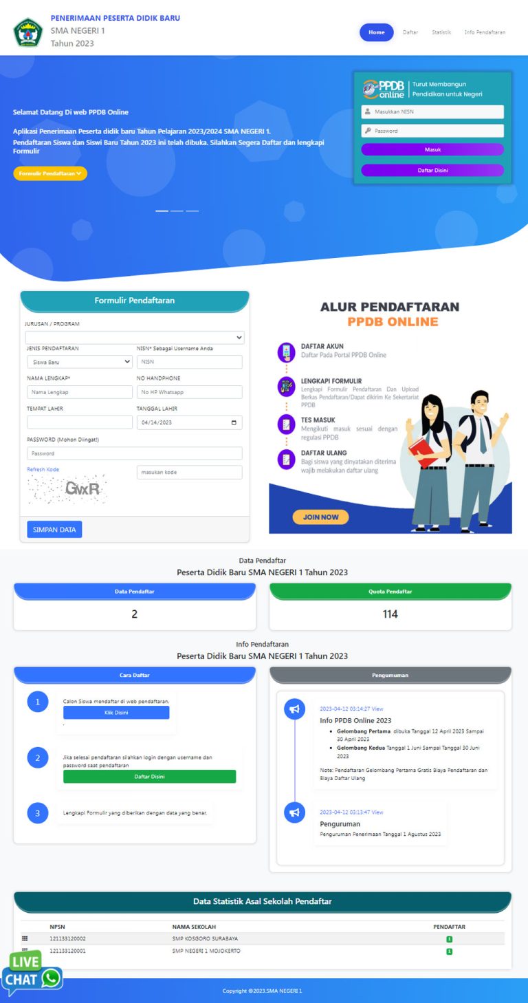 Script PPDB Online Berbasis Web dengan PHP 7 - Export Excel | Produk Premium Harga Medium